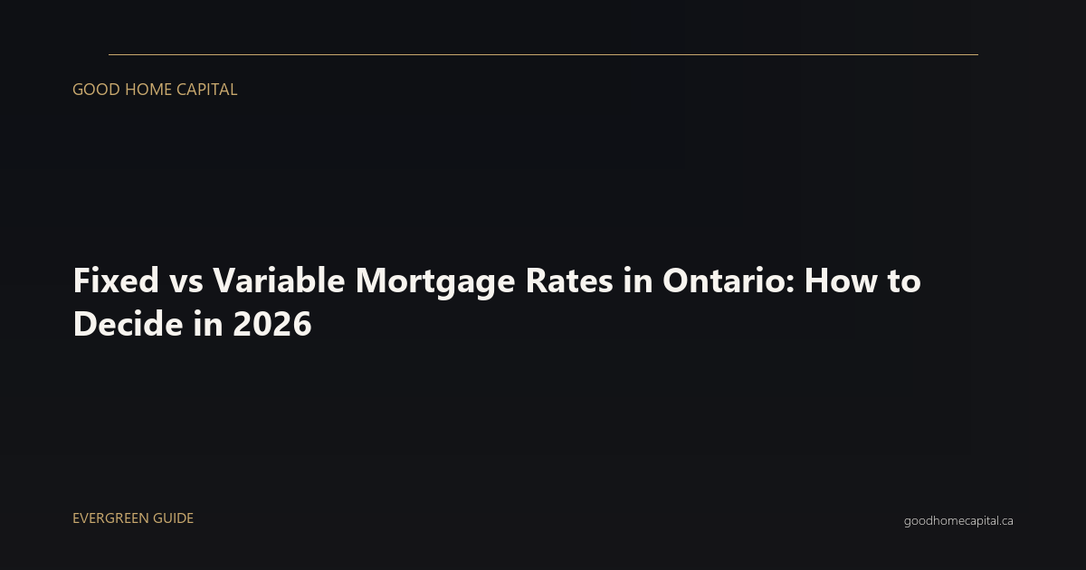 Fixed vs Variable Mortgage Rates in Ontario: How to Decide in 2026 ...
